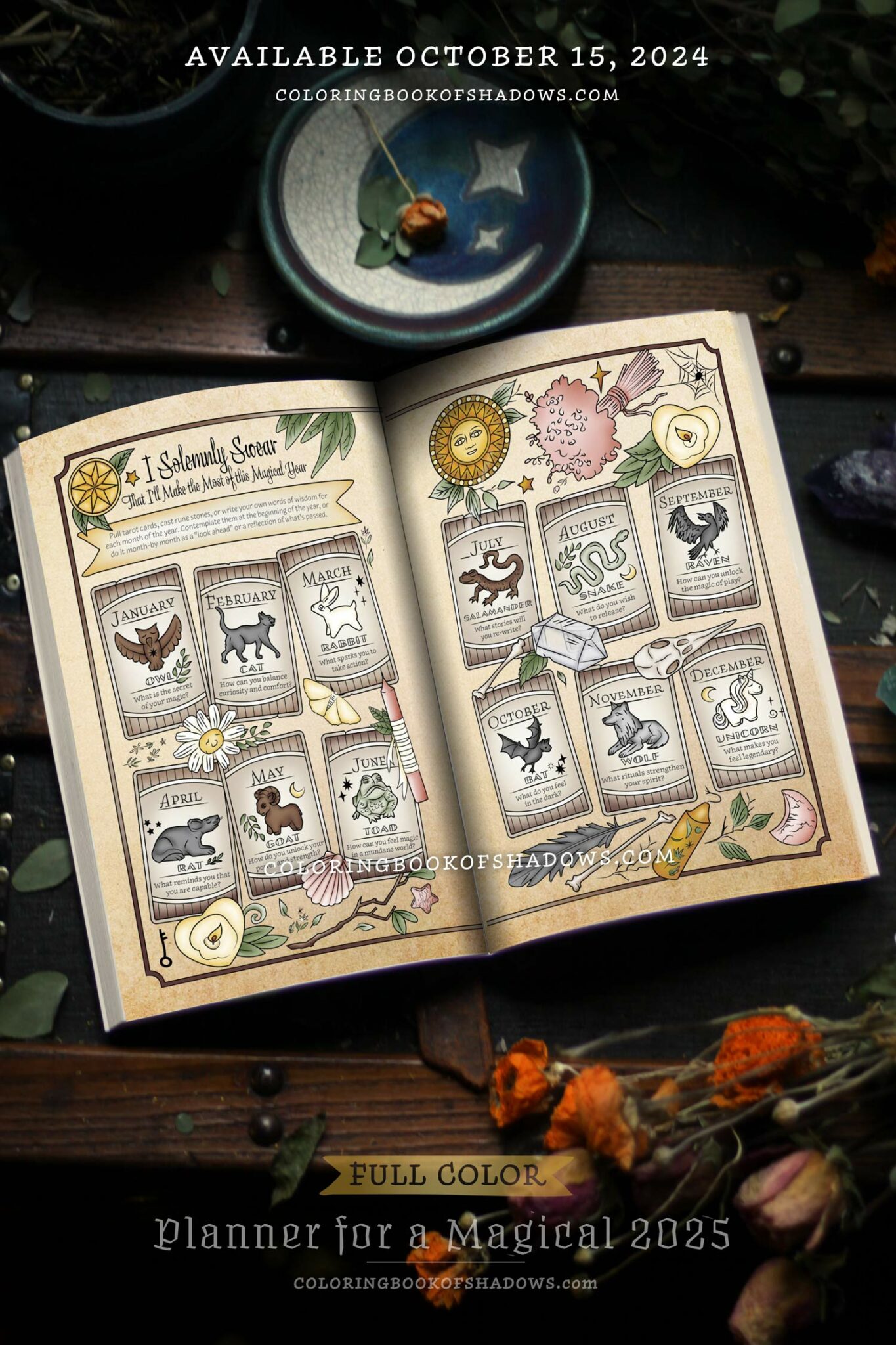 Sneak Preview: Planner for a Magical 2025 - Coloring Book of Shadows